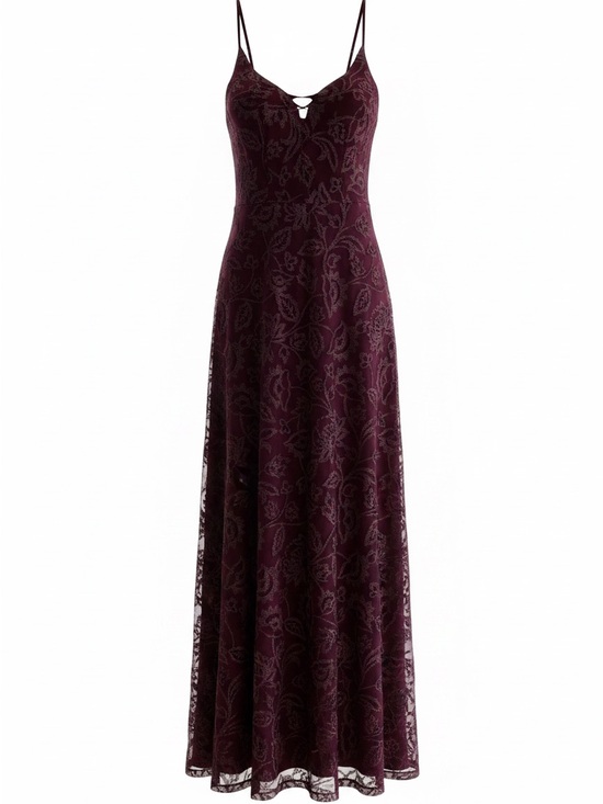 Dresses | Nwot Gorgeous Spaghetti Strap Lace Evening Gown Dress In Deep ...